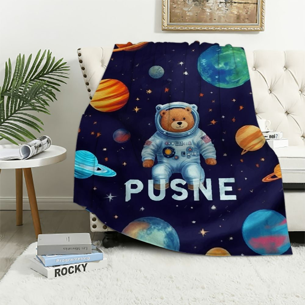 HENGT Soft Space Kids Throw Blanket for Toddler Boys,Galaxy Astronaut ...
