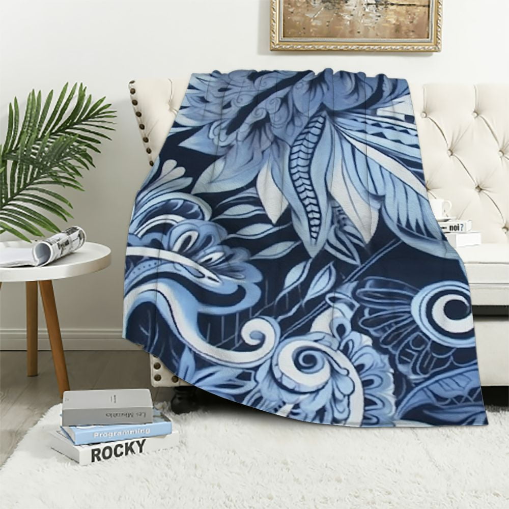 HENGT Soft Throw Blanket Polynesian Tattoo Designs in Blue, Cute ...