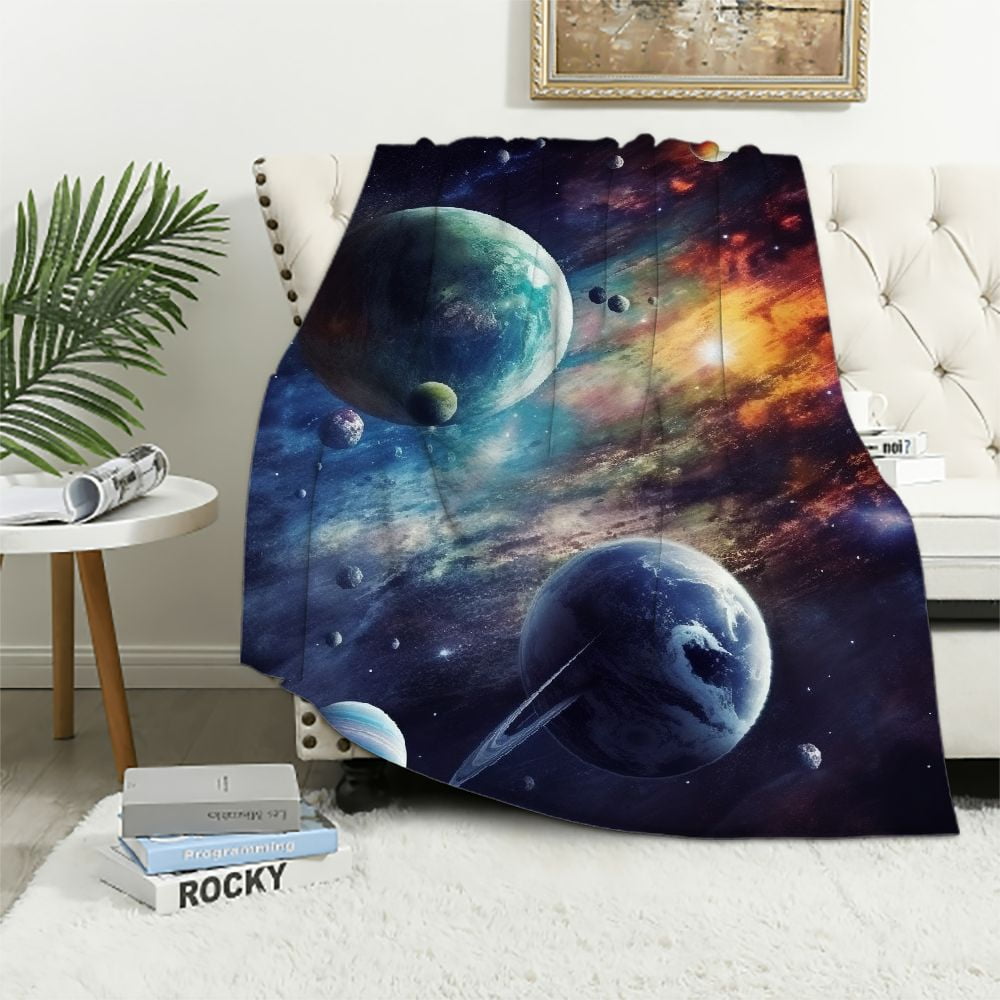 ARISTURING Solar System Throw Blanket, Extra-Large Outer Space Blanket ...