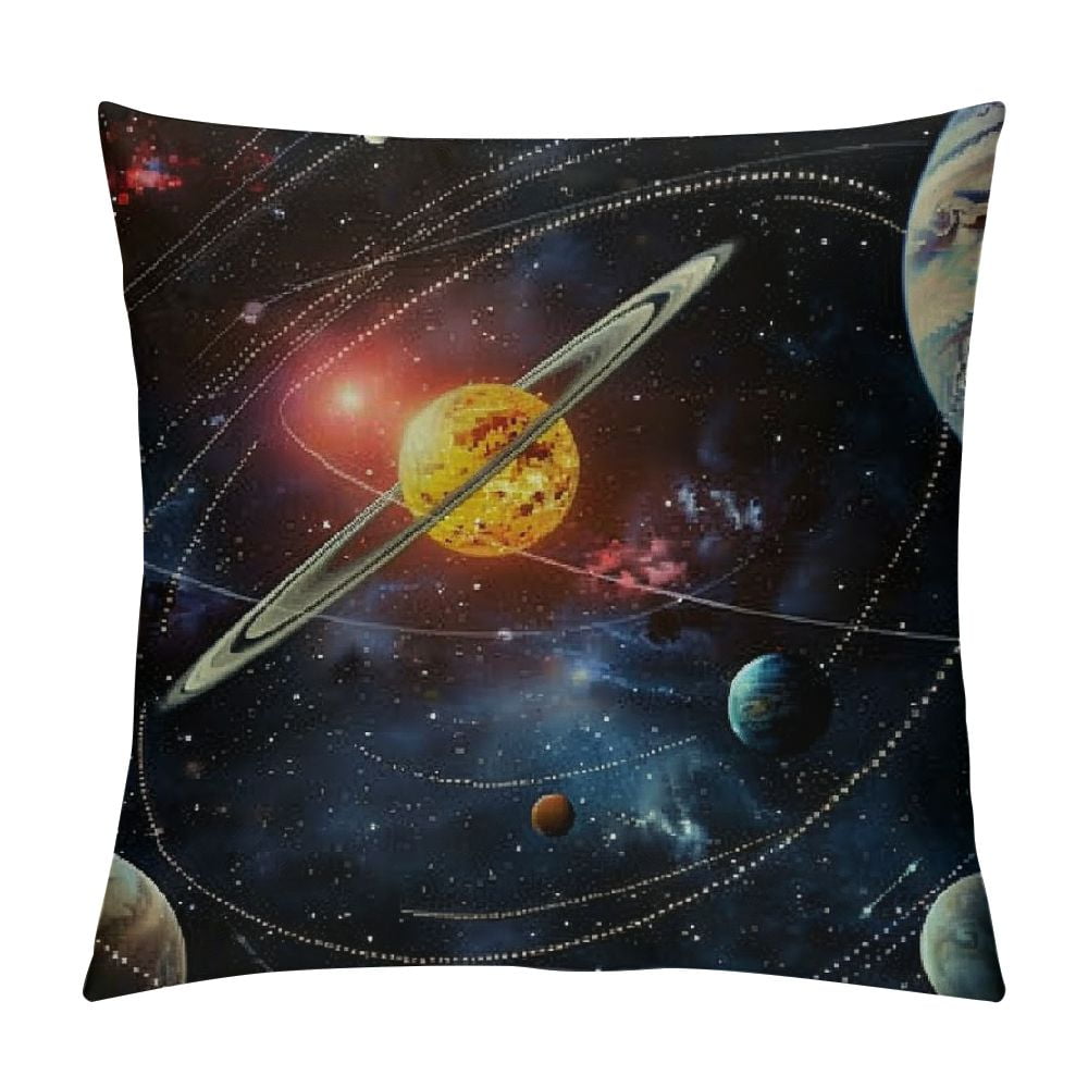 ARISTURING Space Planet Outdoor Throw Pillow Covers 3D Universe Solar ...