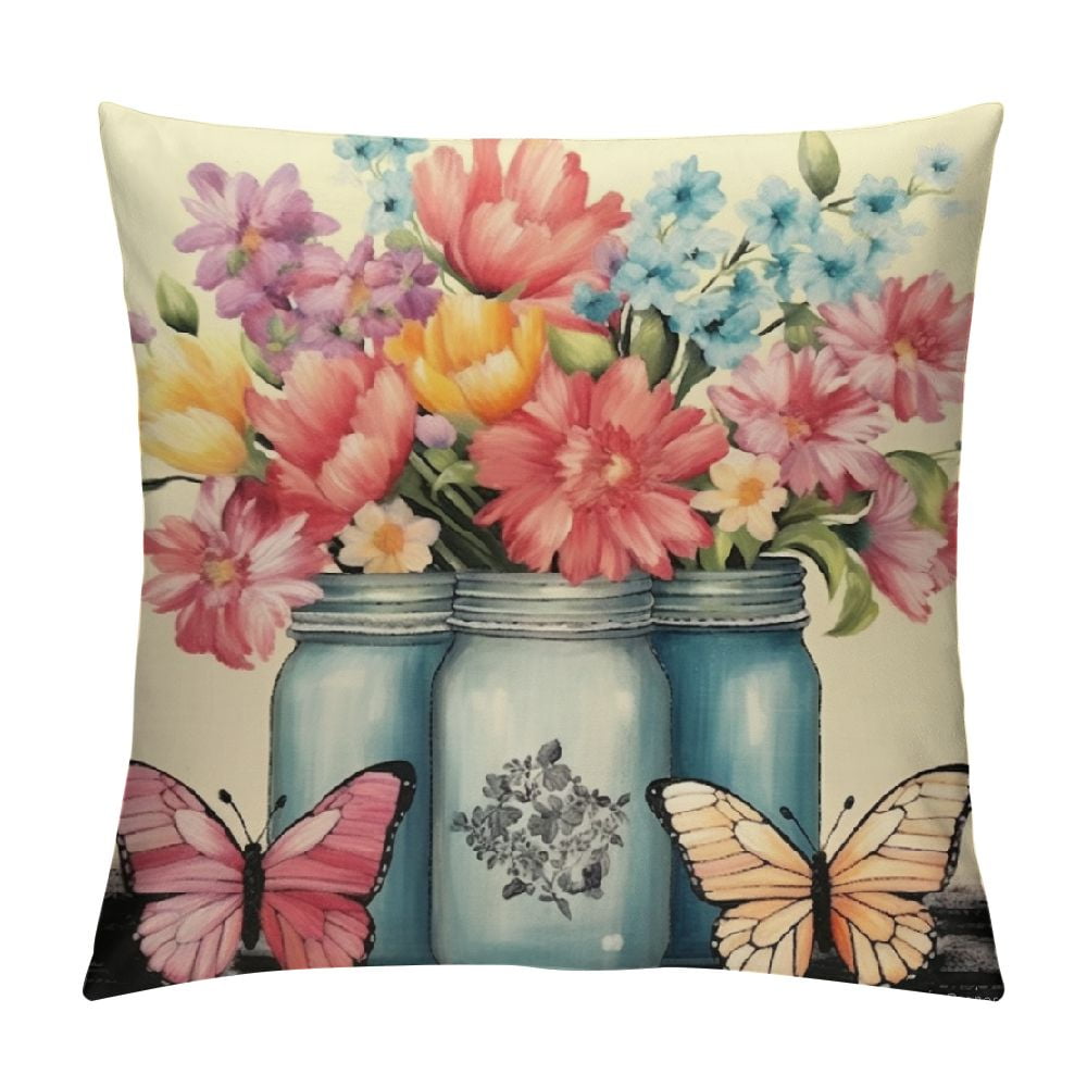 HENGT Spring Flowers Tulip Lavender Eucalyptus Home Sweet Home Throw ...