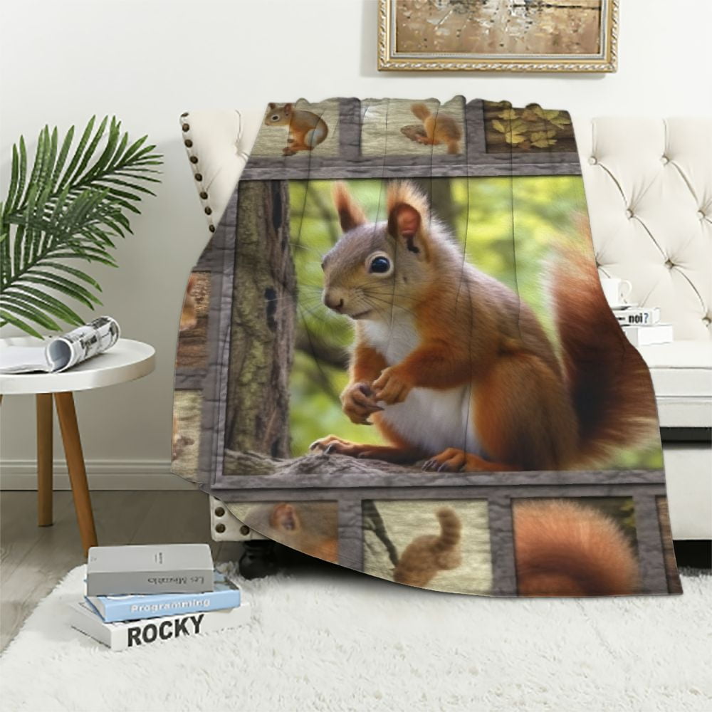 ARISTURING Squirrels Blanket for Girl Woman Squirrel Throw Blanket for ...