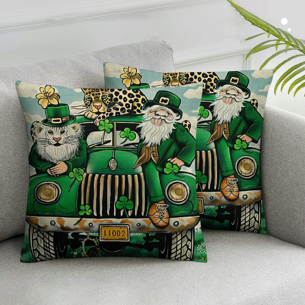 ARISTURING St. Patrick's Day Pillow Covers Set of 2 Irish Gnome Pillow ...