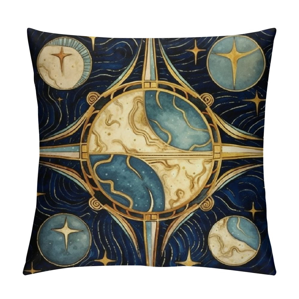 ARISTURING Starry Galaxy Marbling Pillow Cover ,Luxury Gold Fluid ...