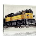 ARISTURING Steam Train Nursery Vehicle Art Canvas Wall Art Framed Paintings Prints Watercolor ...