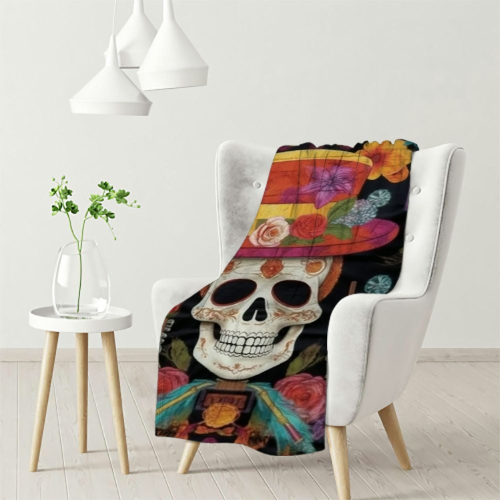ARISTURING Sugar Many Skull Throw Blanket Flannel Colorful Skull Soft ...