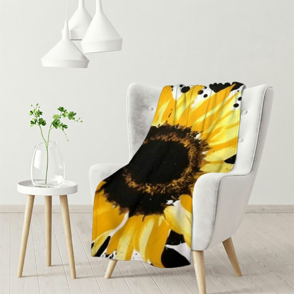 HENGT Sunflower Throw Blanket Botanical Floral Plush Blankets and ...