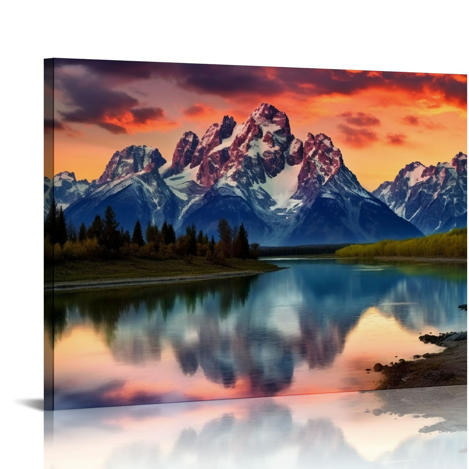 ARISTURING Sunset Landscape Canvas Wall Art for Living Room Wall Decor ...