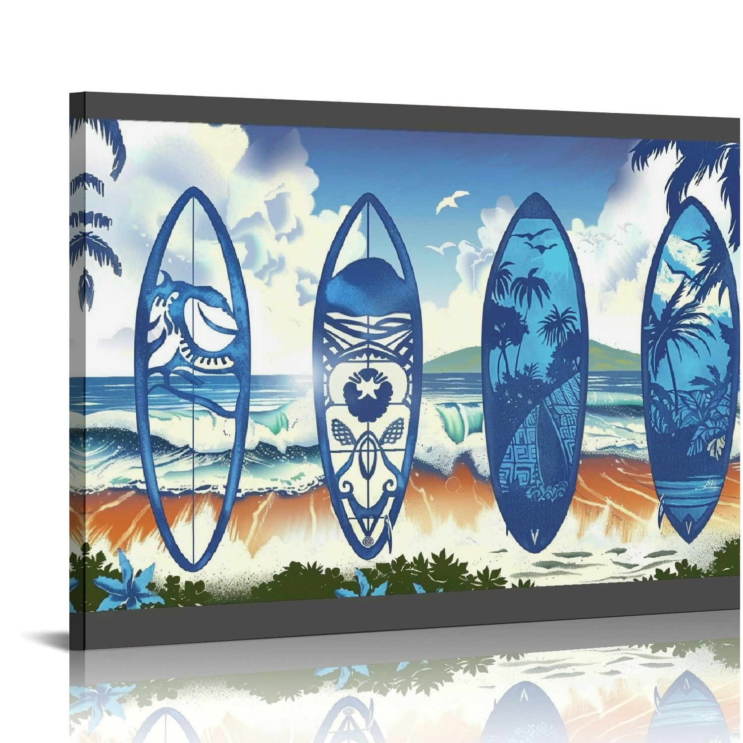 ARISTURING Surf Board Wall Decor Summer Surfboard Beach Signs Shark ...