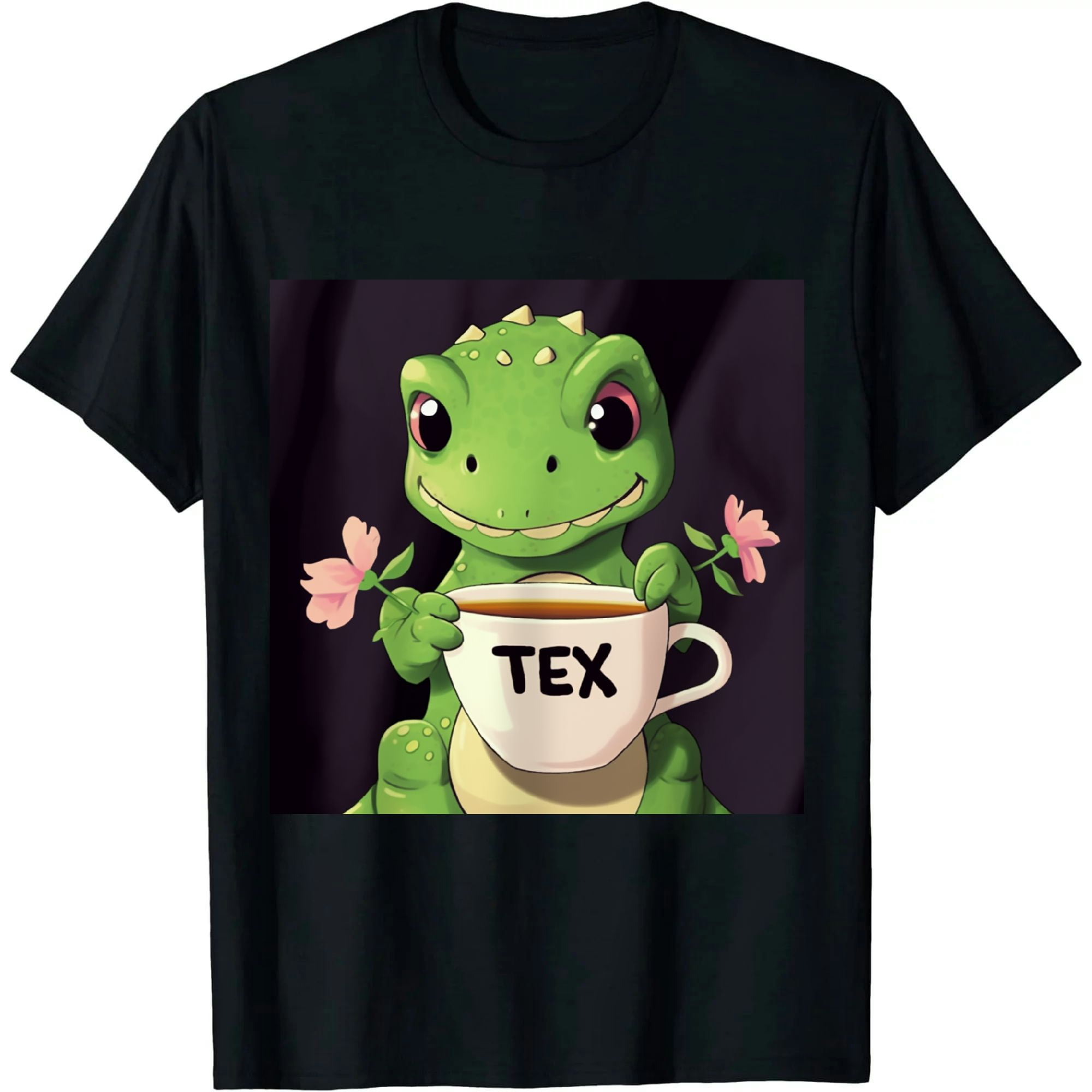 ARISTURING Tea-Rex Cute T-Rex Dinosaur Kawaii Funny Dino Pun T-Shirt ...