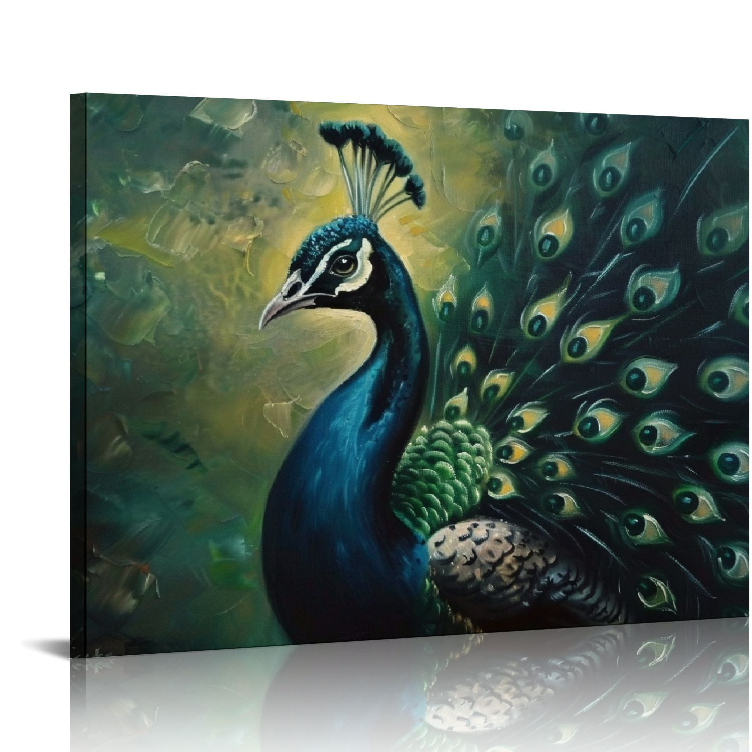 ARISTURING Teal Peacock Feather Canvas Wall Art Aesthetic Peacocks ...