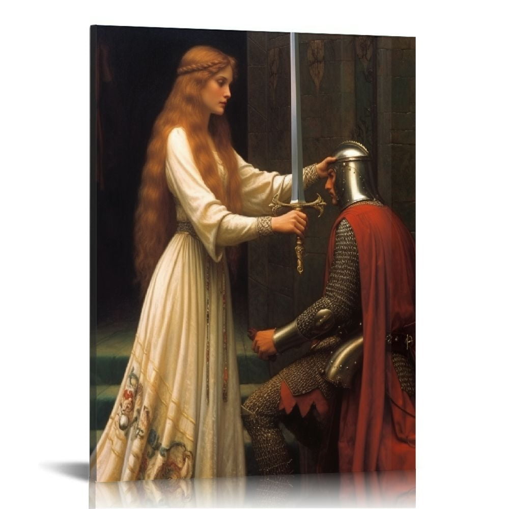 ARISTURING The Accolade Medieval Queen Giving Title of Knight To Young ...