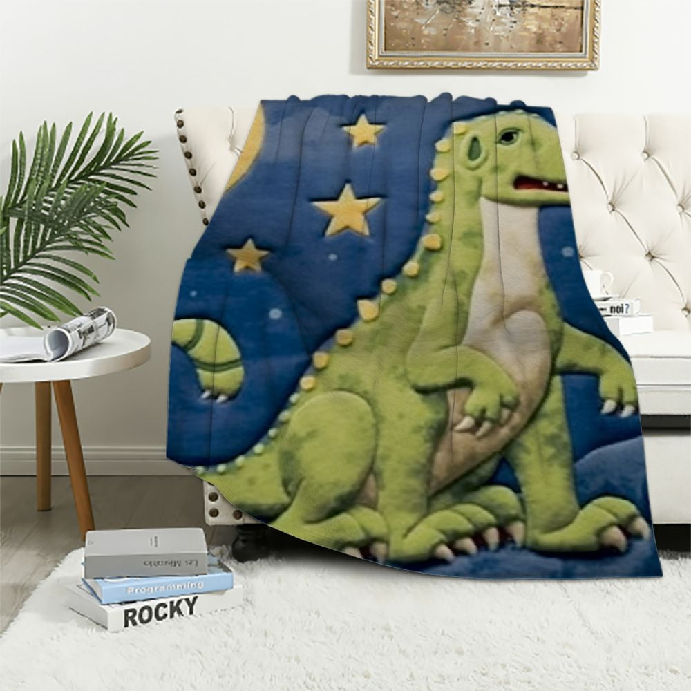 HENGT in The Dark Dinosaur Blanket for Boys –Soft Plush Blue Throw ...
