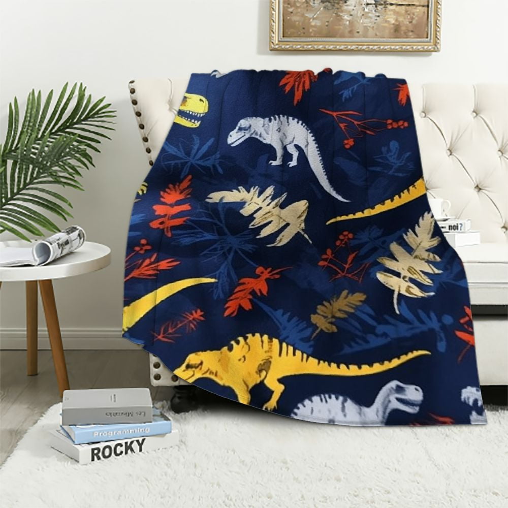 HENGT in The Dark Throw Blanket Jurassic Dinosaur Pattern Soft Cozy ...