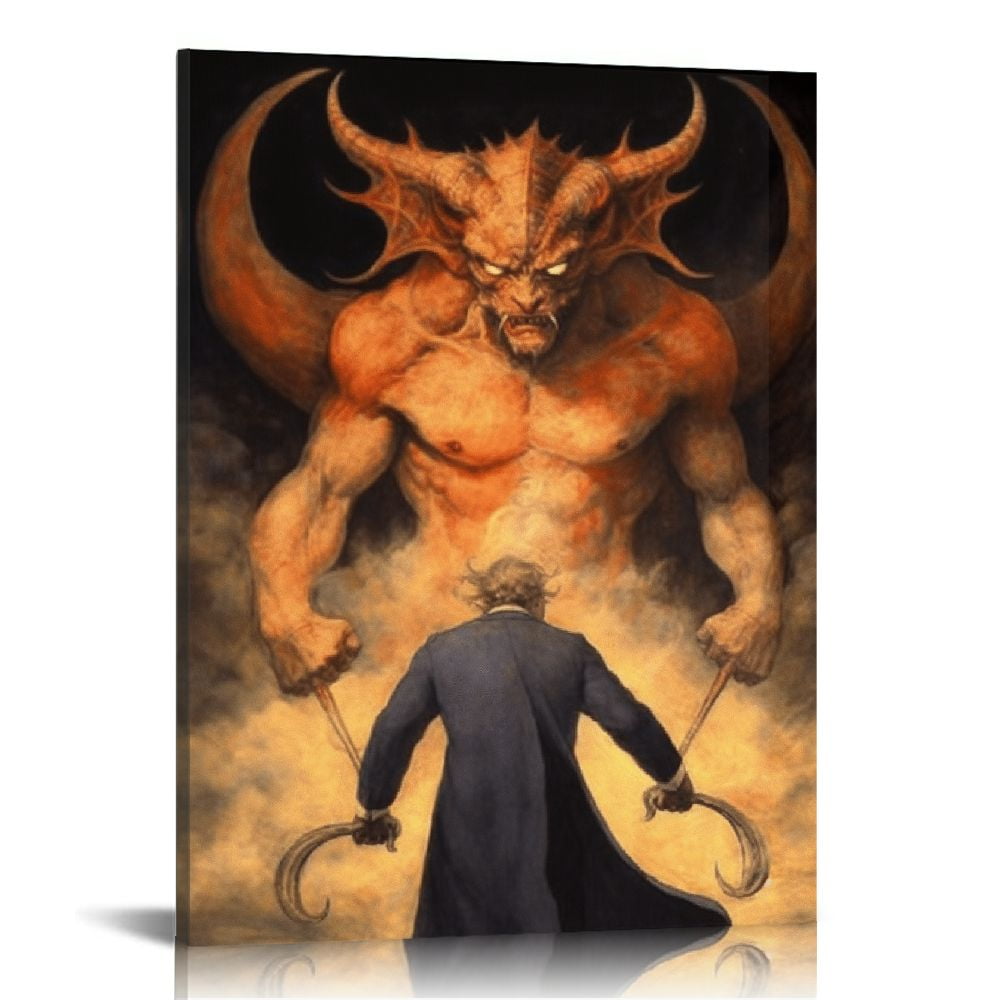 ARISTURING The Great Red Dragon Paintings, Symbolism Wall Art Canvas ...