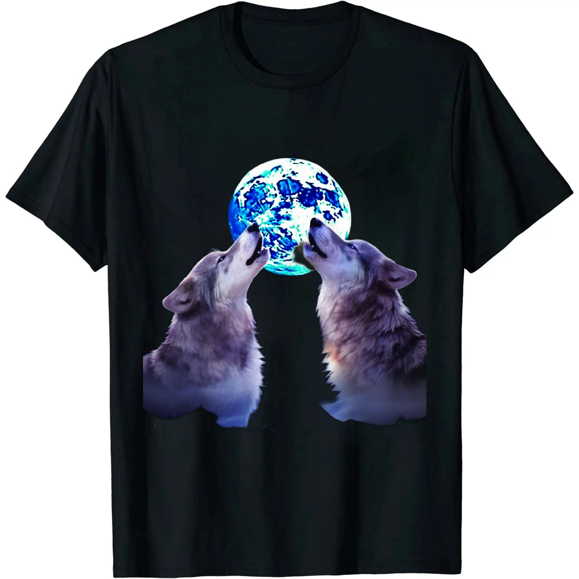 ARISTURING Three Grey Wolf 3 Wolves Space Galaxy T-Shirt - Walmart.com