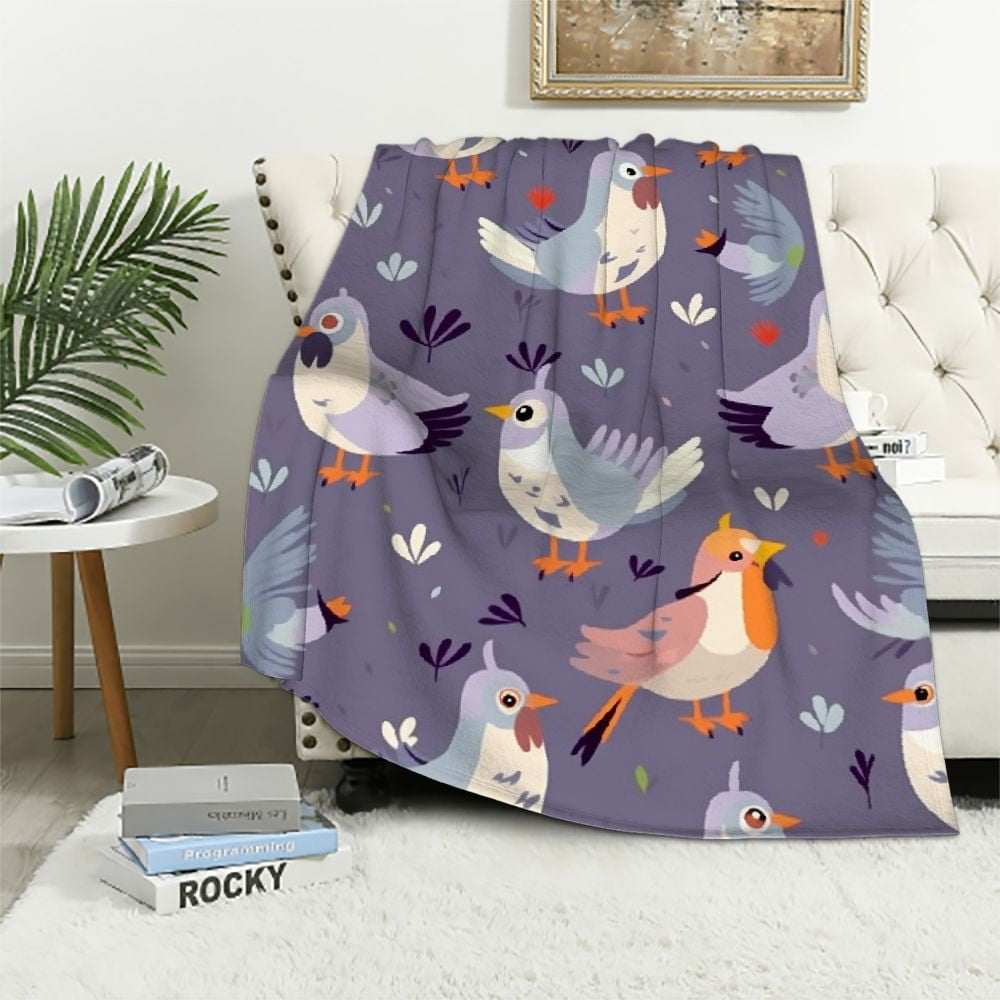 ARISTURING Throw Blanket 50x60 Inch,Made with Rock Pigeons Walk Eat ...