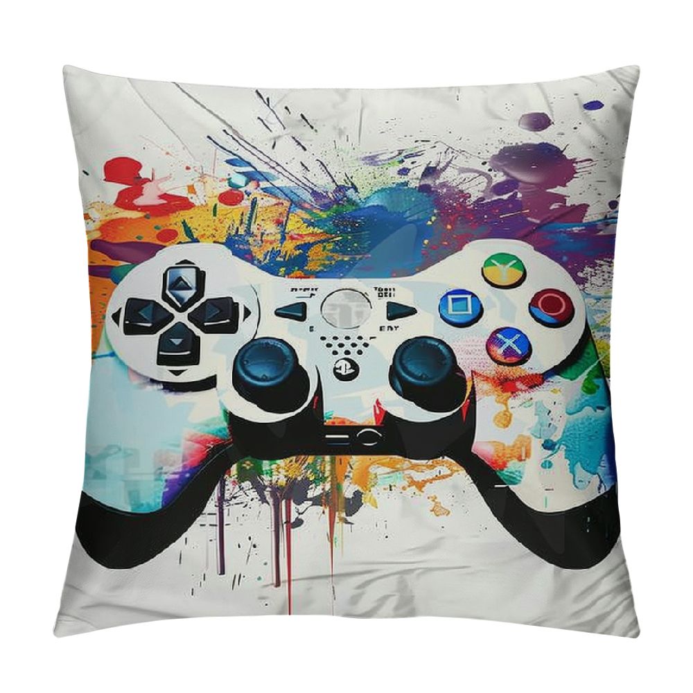 HENGT Throw Pillow Cover Gamer Modern Design Game Console Controller ...