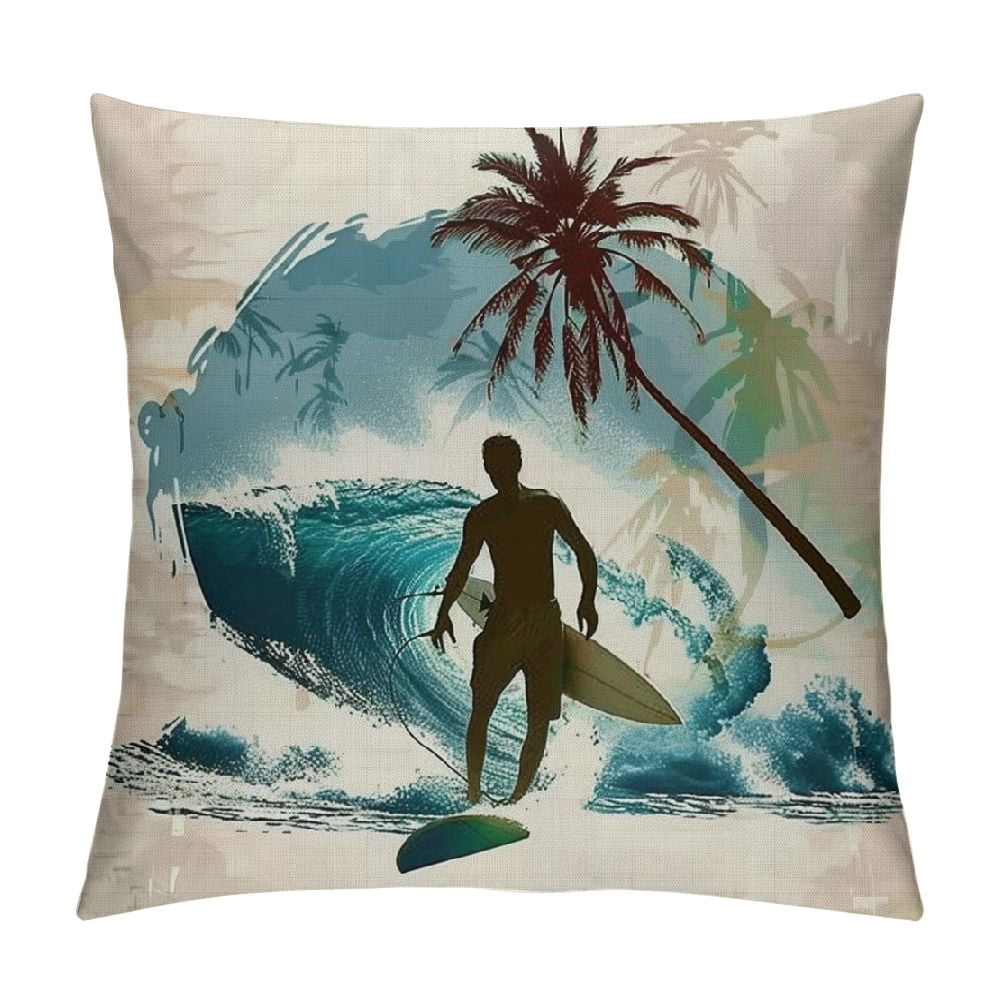 ARISTURING Throw Pillow Cover to The Sea Quote Words Vintage Beach ...