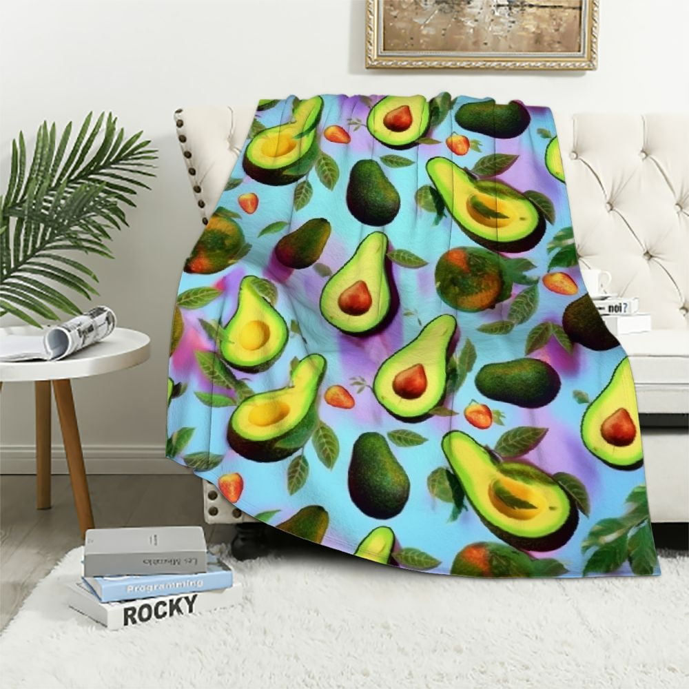 ARISTURING Tie Dye Avocado Throw Blanket Flannel Fuzzy Blankets Soft ...