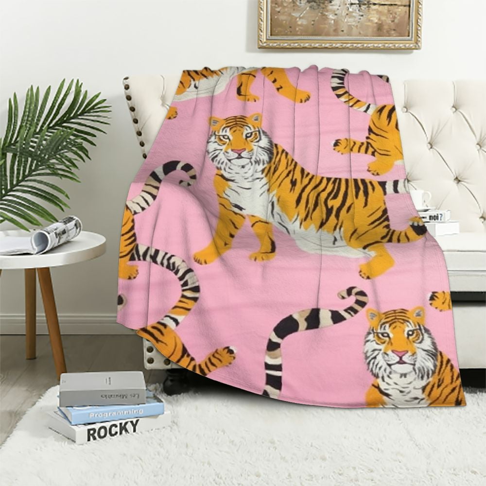 ARISTURING Tiger Blanket Cute Animal Super Soft Warm Bed Throw Blankets ...