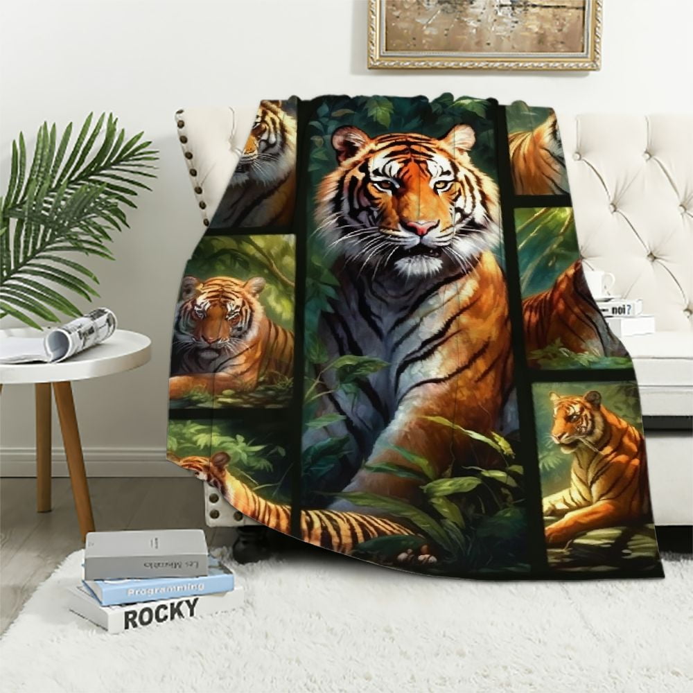 HENGT Tiger Blanket, Tiger Decor, Tiger Gifts for Women Men, Animal ...