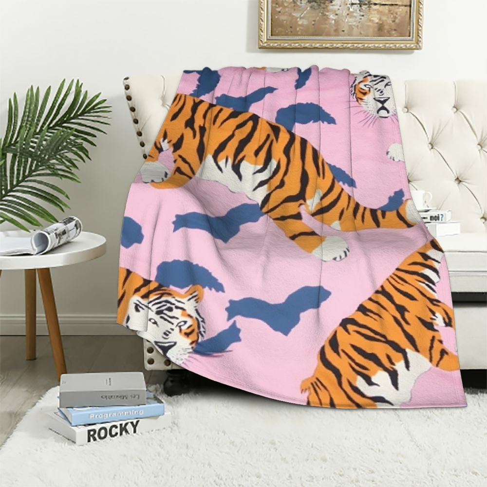 ARISTURING Tiger Blanket Fun Super Soft Warm Bed Bedding Throw Blankets ...
