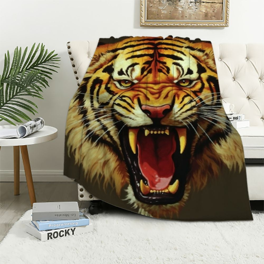 ARISTURING Tiger Blanket,Super Soft Plush Tiger Throw Blanket Animal ...