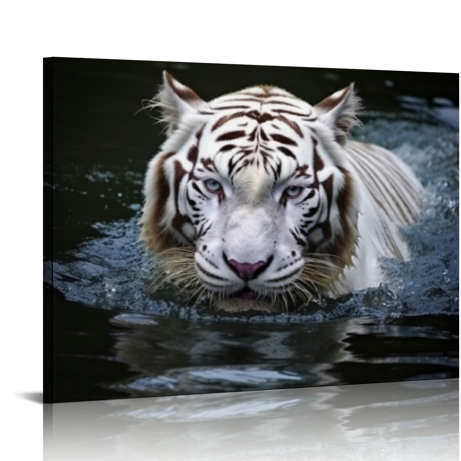 ARISTURING Tiger Canvas Wall Art White Tiger in River Canvas Picture ...