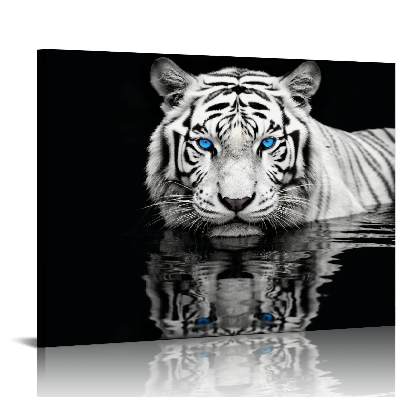 ARISTURING Tiger Canvas Wall Art Wild Animal Print Picture Blue Eyed ...