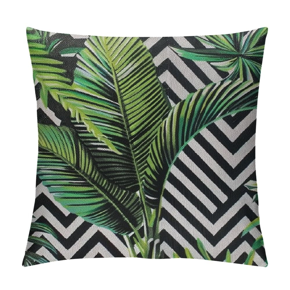 HENGT Tropical Palm Leaves Throw Pillow Cover Summer Exotic Jungle ...