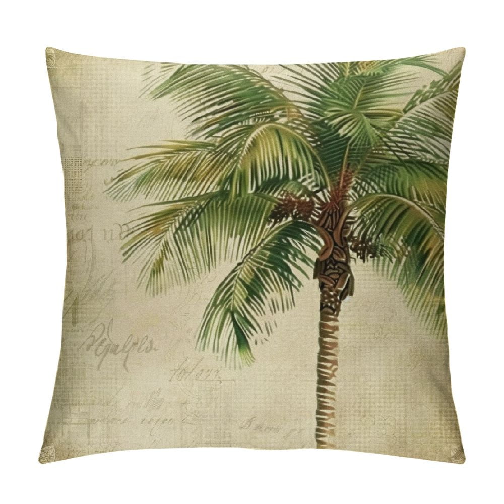 ARISTURING Tropical Palm Tree Throw Pillow Covers Decorative Pillows ...
