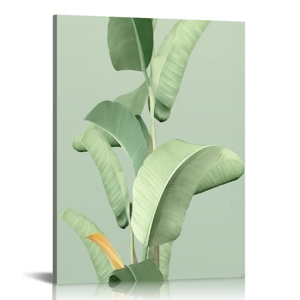 ARISTURING Tropical Plants Canvas Wall Art for Bedroom INS Style Green ...