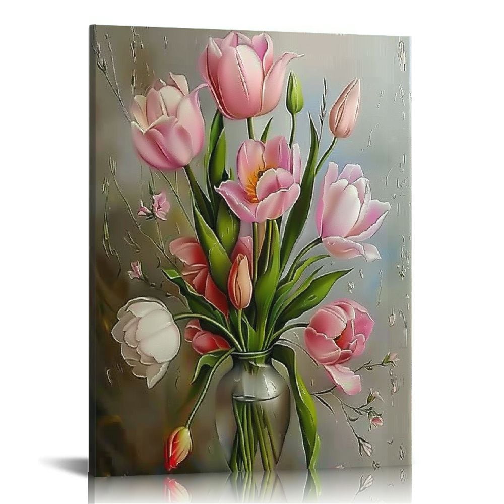 ARISTURING Tulip Flower Wall Art for Living Room Bedroom Bathroom Tulip ...
