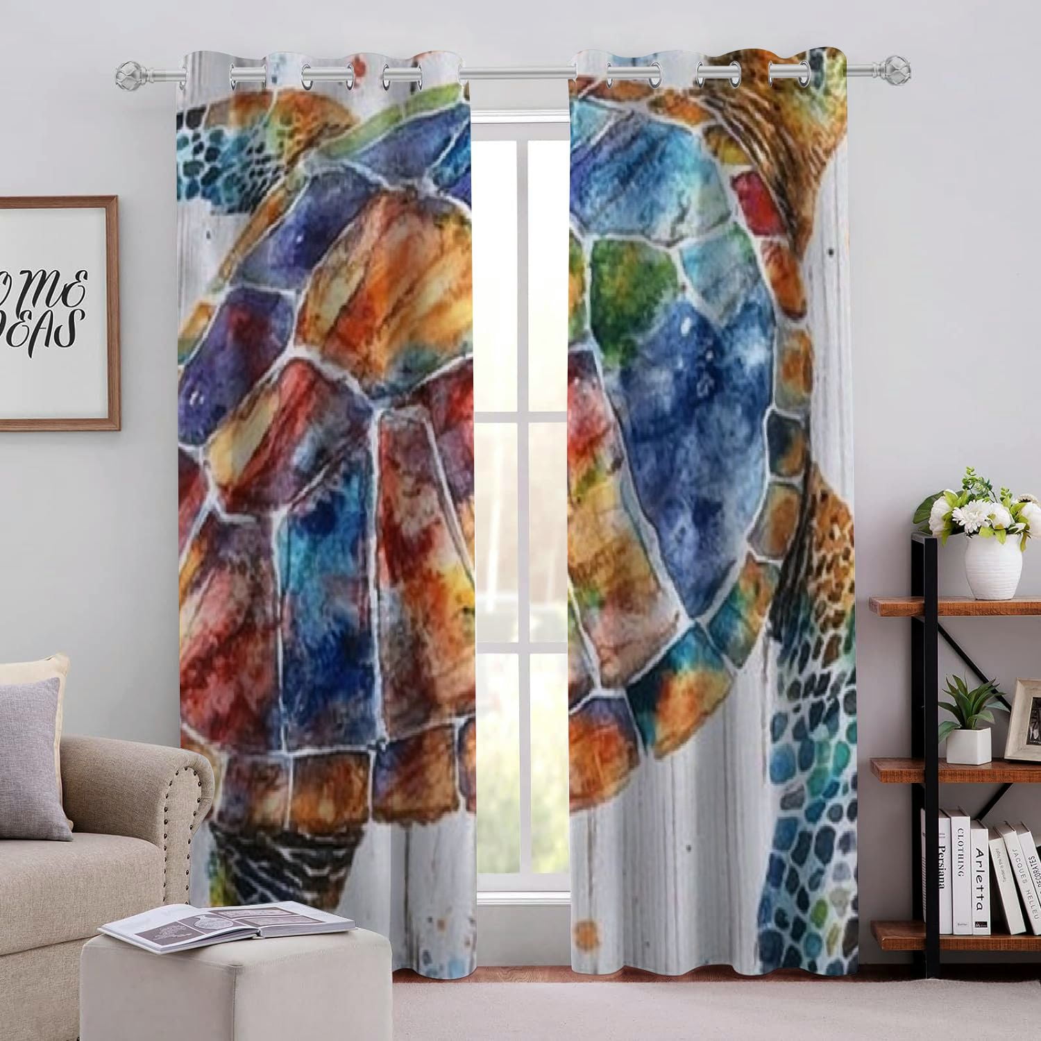 Aristuring Turtle Perforated Blackout Curtains 2-Pack - High-Quality ...