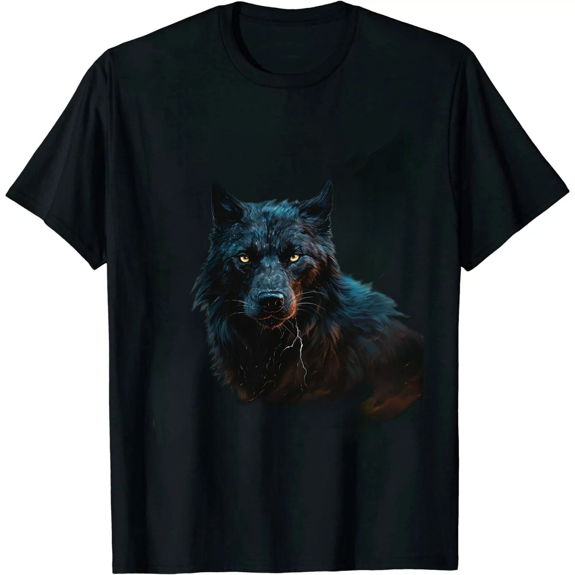 ARISTURING Unisex 3D Printed Short Sleeve Wolf T-Shirt Fashion Crew ...