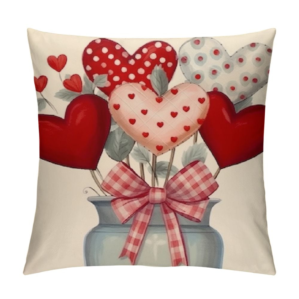 ARISTURING Valentines Day Pillow Covers Valentines Day Decor Love Heart ...