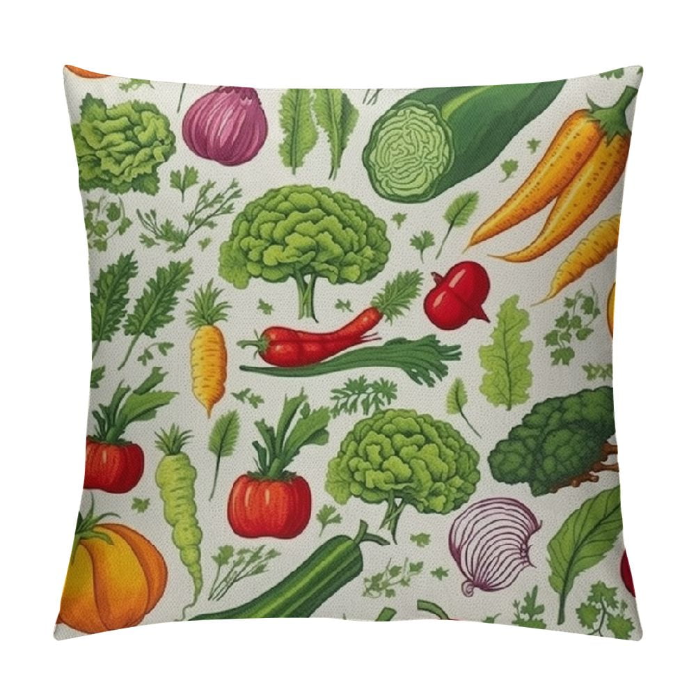 ARISTURING Vegetables Throw Pillow Cushion Case, Continuous Pattern ...