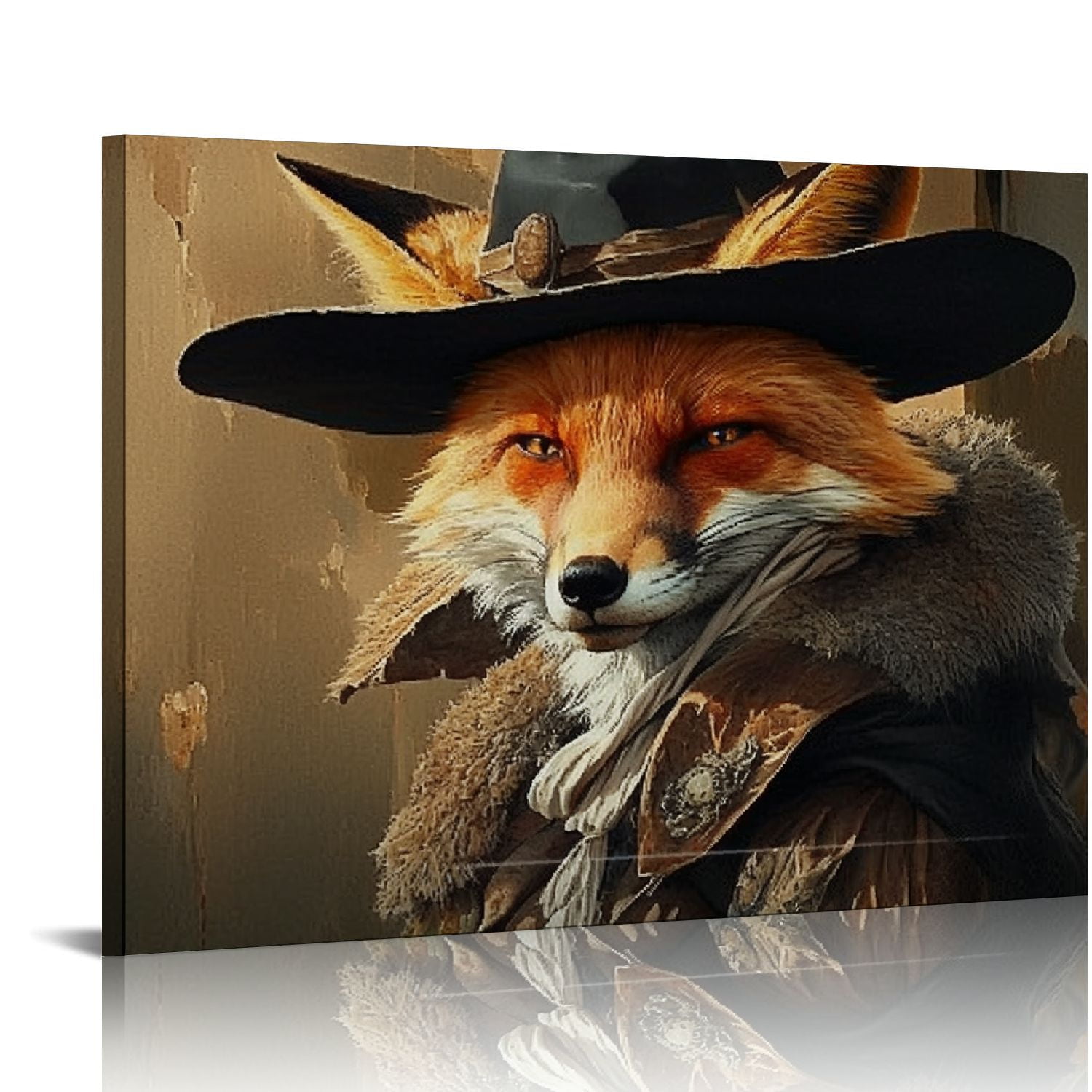 ARISTURING Victorian Fox Vintage Gothic Canvas Art Print - Dark ...