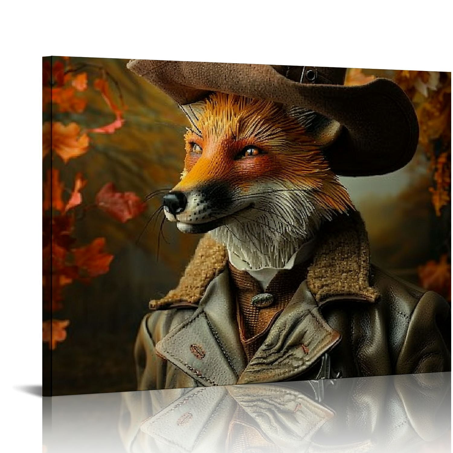 ARISTURING Victorian Fox Vintage Gothic Canvas Art Print - Dark ...