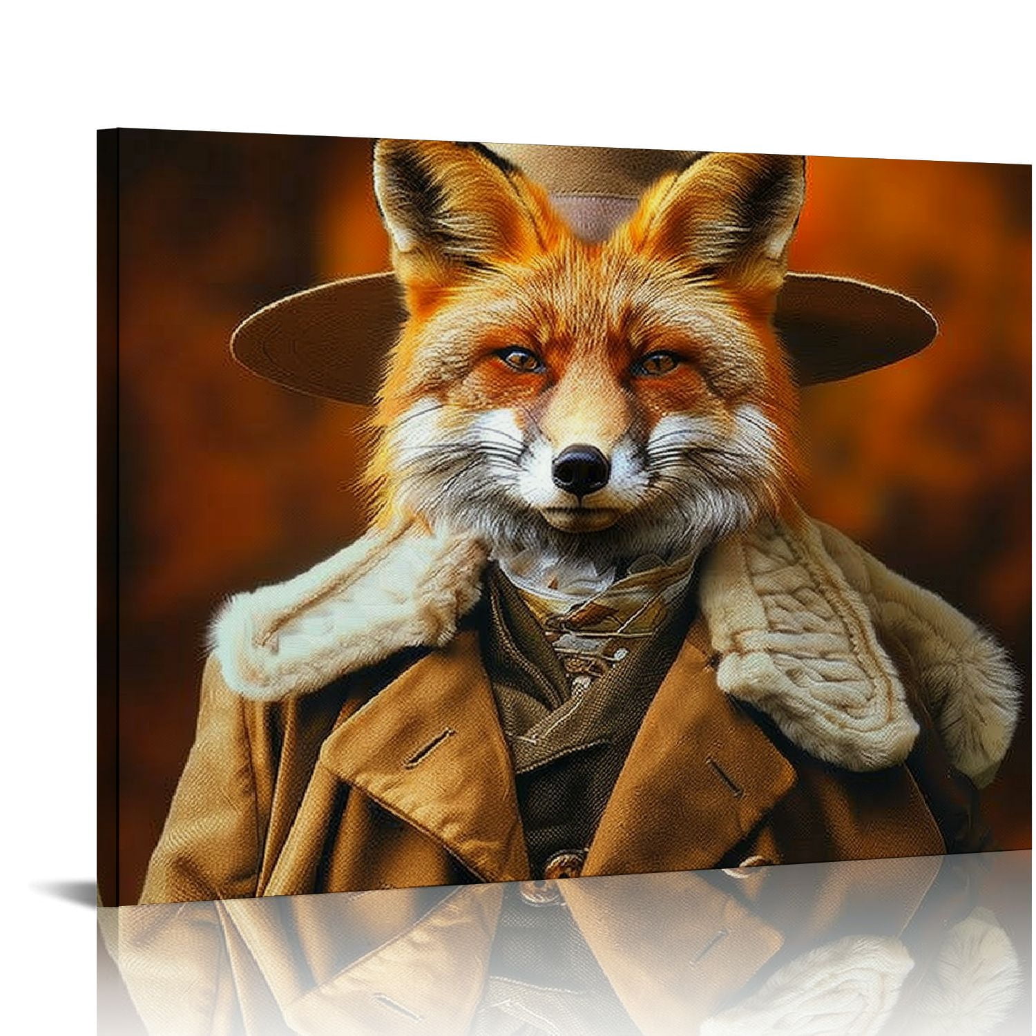 ARISTURING Victorian Fox Vintage Gothic Canvas Art Print - Dark ...
