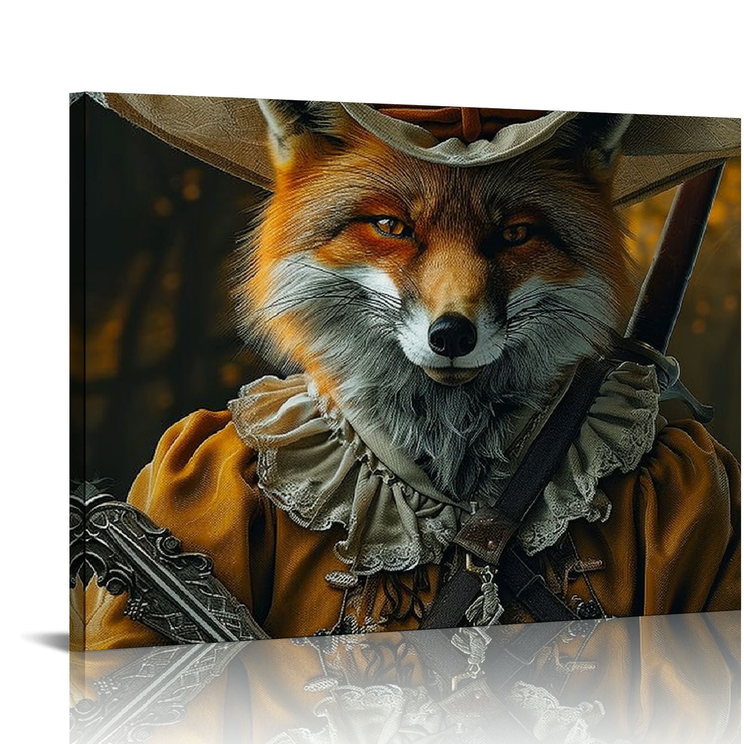 ARISTURING Victorian Fox Vintage Gothic Canvas Art Print - Dark ...