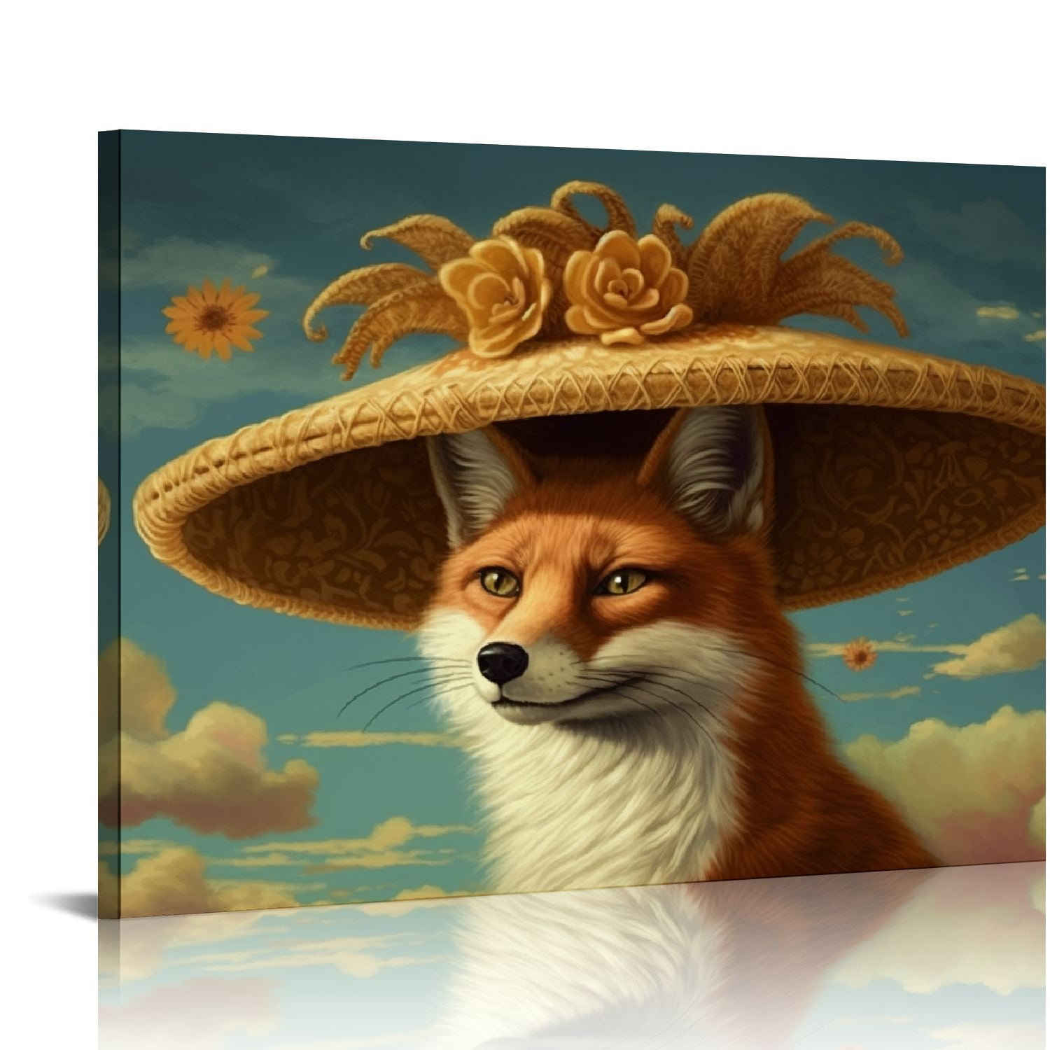 ARISTURING Victorian Fox Vintage Gothic Canvas Art Print - Dark ...