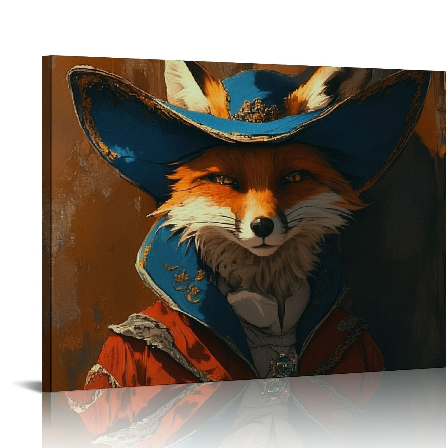 ARISTURING Victorian Fox Vintage Gothic Canvas Art Print - Dark ...