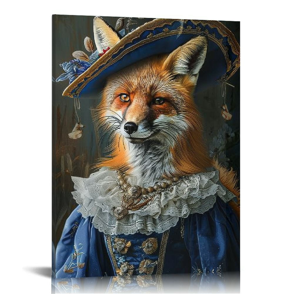 ARISTURING Victorian Fox Vintage Gothic Canvas Art Print - Dark ...
