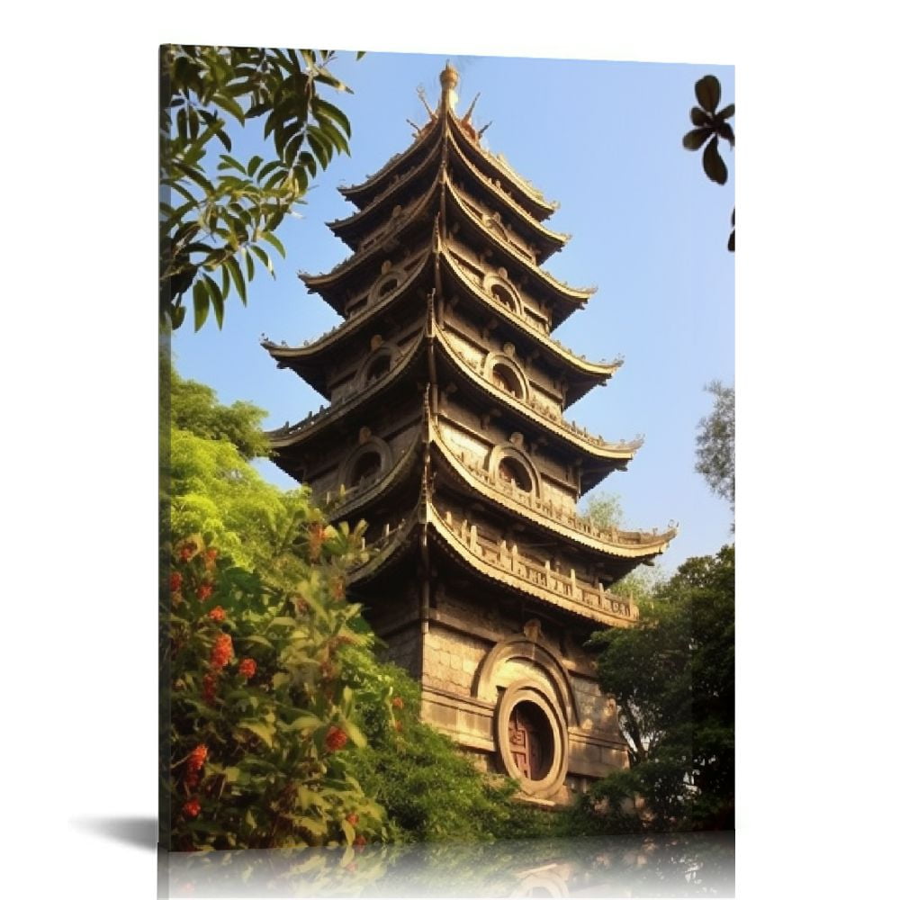 ARISTURING Vietnam Pagoda Wall Art For Living room City Poster Canvas ...