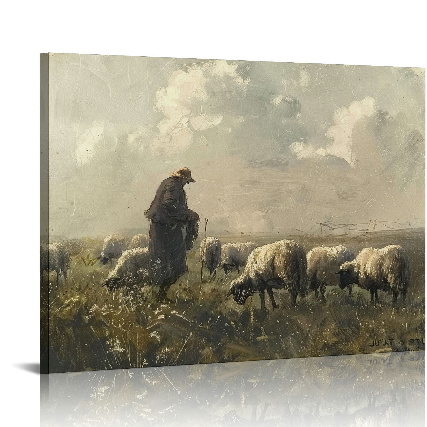 ARISTURING Vintage Framed Sheep Wall Art Decor, Bedroom Kitchen Farm ...