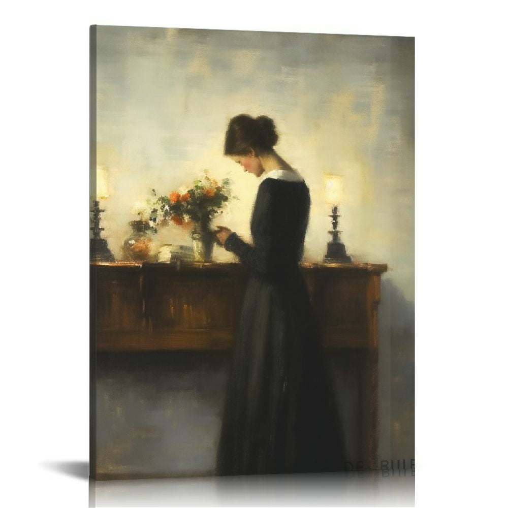 ARISTURING Vintage Wall Art Decoration Women's Backing Portrait Wall ...