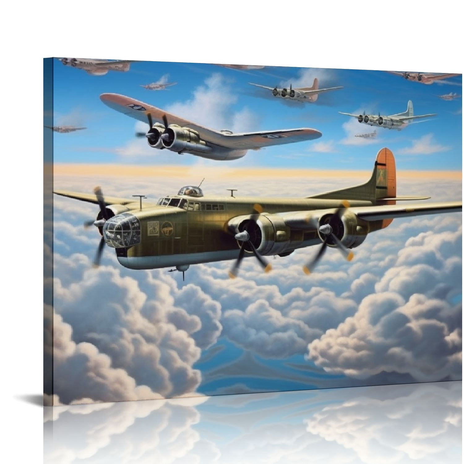 ARISTURING WWII B-24 Liberator Fighter Airplane Canvas Poster Wall Art ...