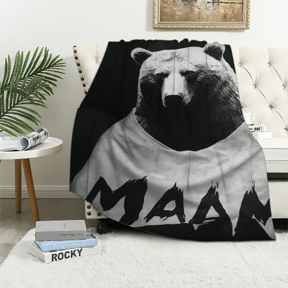 ARISTURING Warm Sherpa Throw Blanket, Happy Mother's Day Mama Bear ...